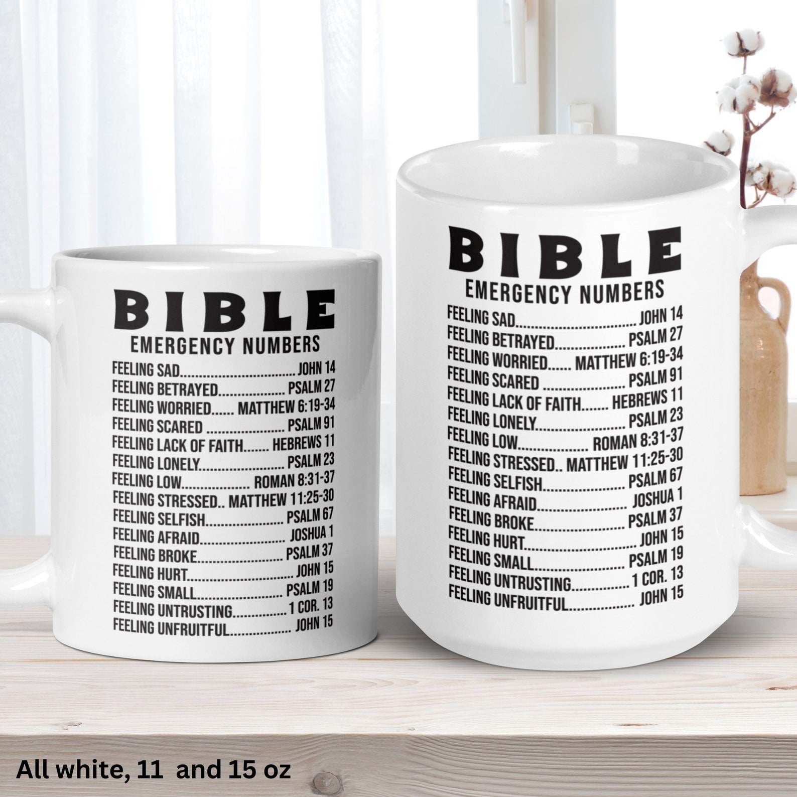 Bible Emergency Numbers Mug, Bible Mug, Christian Gifts, Christian Mugs ...
