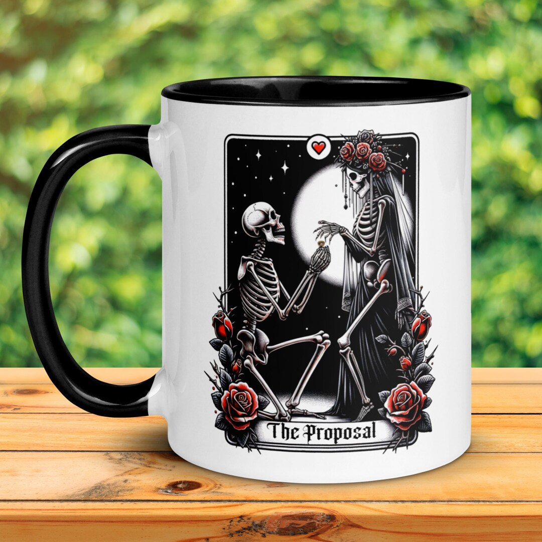 The Proposal Gothic Tarot Card, Skeleton Coffee Mug, Witchy Mug ...