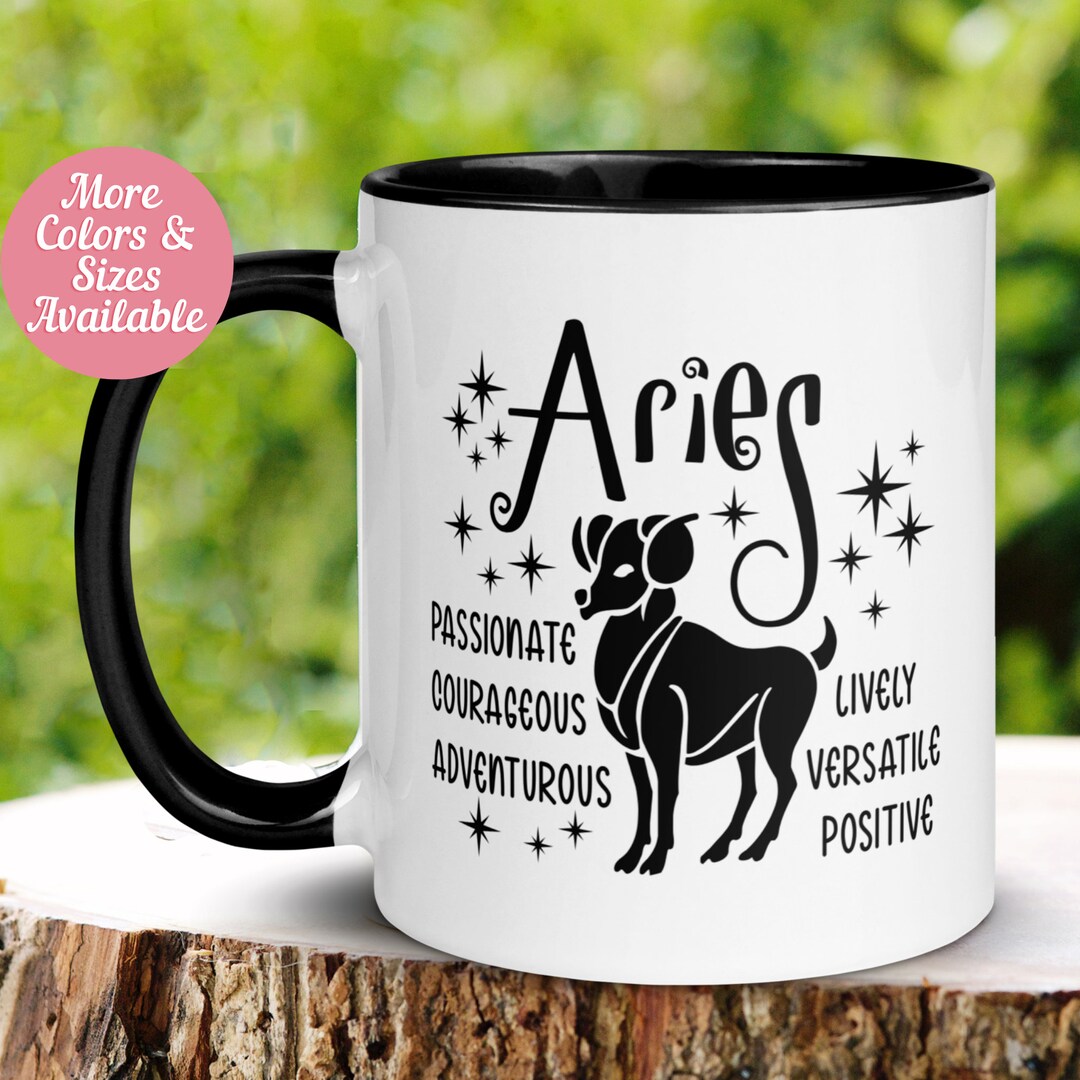 Aries Mug, Zodiac Mug, March April Birthday Mug, Aries Gift, Gift for ...