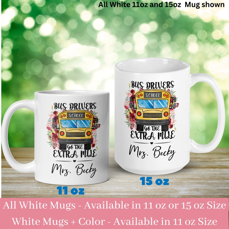 Bus Driver Mug Bus Drivers Go the Extra Mile School Bus - Etsy