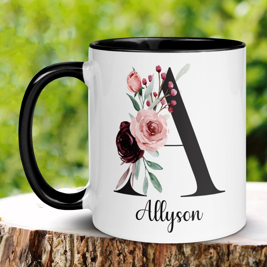 Name Mug Initial Letter Mug 15 Oz 11 Oz Monogram Mug - Etsy