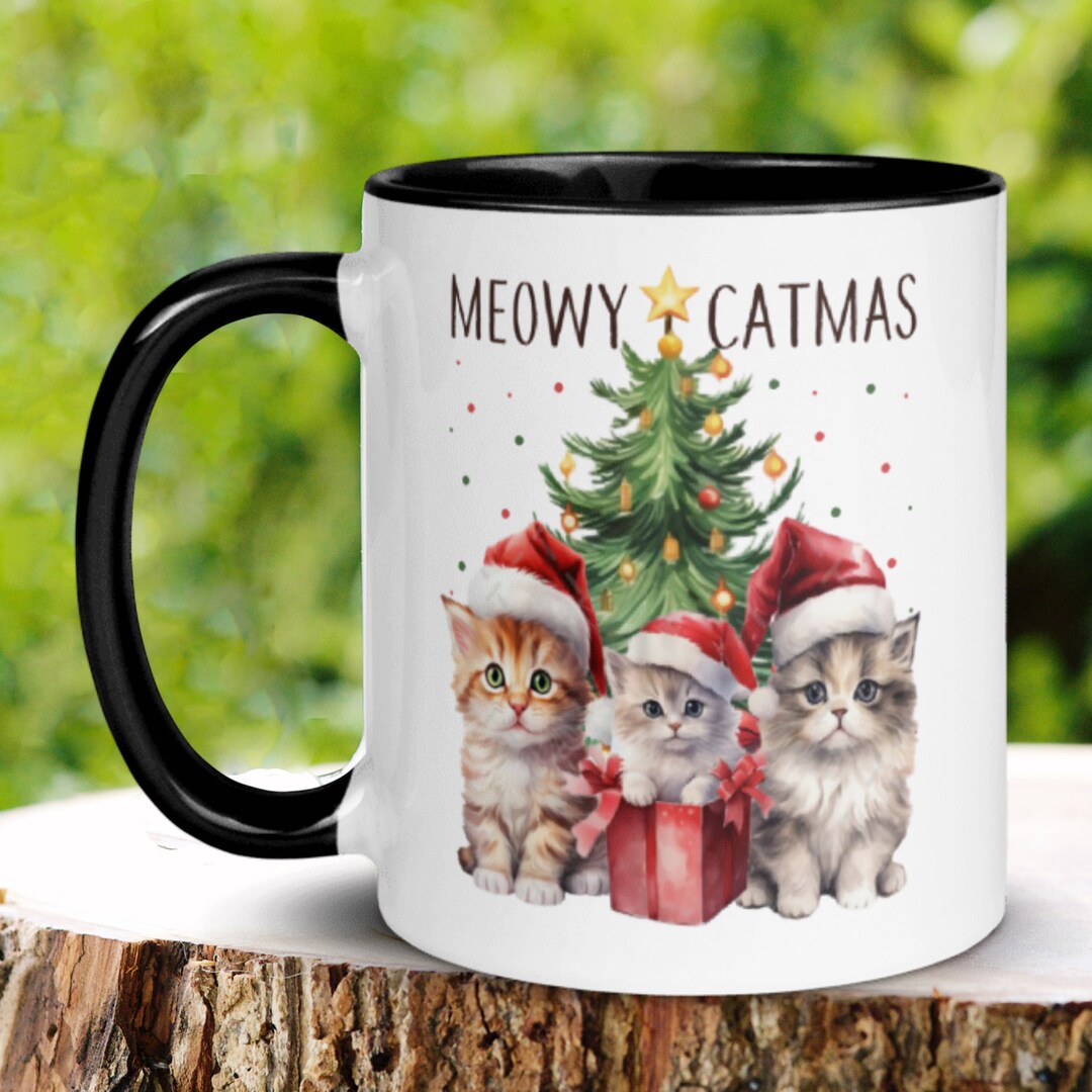 Christmas Cat Mug, Cat Mom Mug, Cat Lover Gift, Cat Dad Gift, Christmas ...