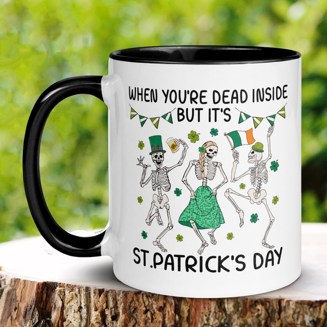 St Patricks Day, Dancing Skeletons Mug, Skeleton Mug, Saint Patricks ...