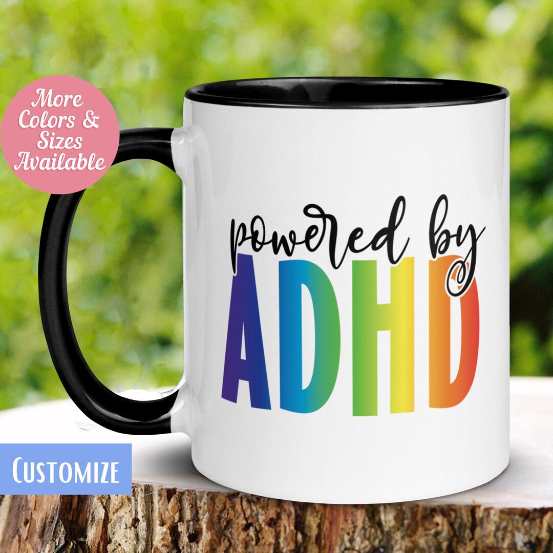ADHD Mug, Powered by ADHD Gift, ADHD Awareness, Adult Adhd Coffee Mug ...