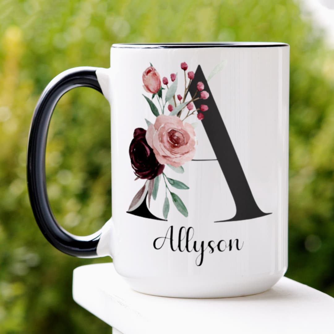 Name Mug Initial Letter Mug 15 Oz 11 Oz Monogram Mug - Etsy