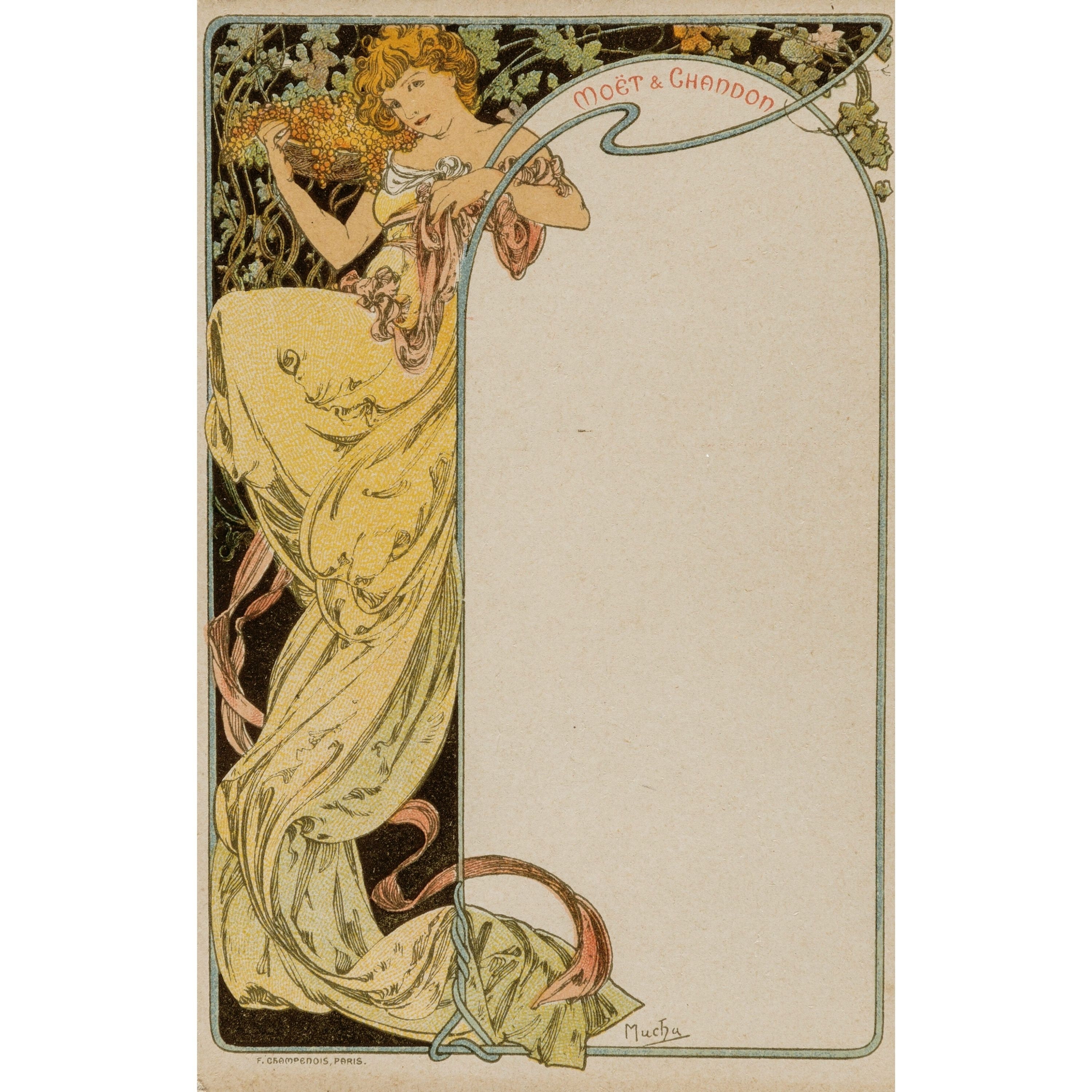 Alphonse Mucha Menu Card Images Set DIGITAL DOWNLOAD Set of 4 Vintage ...