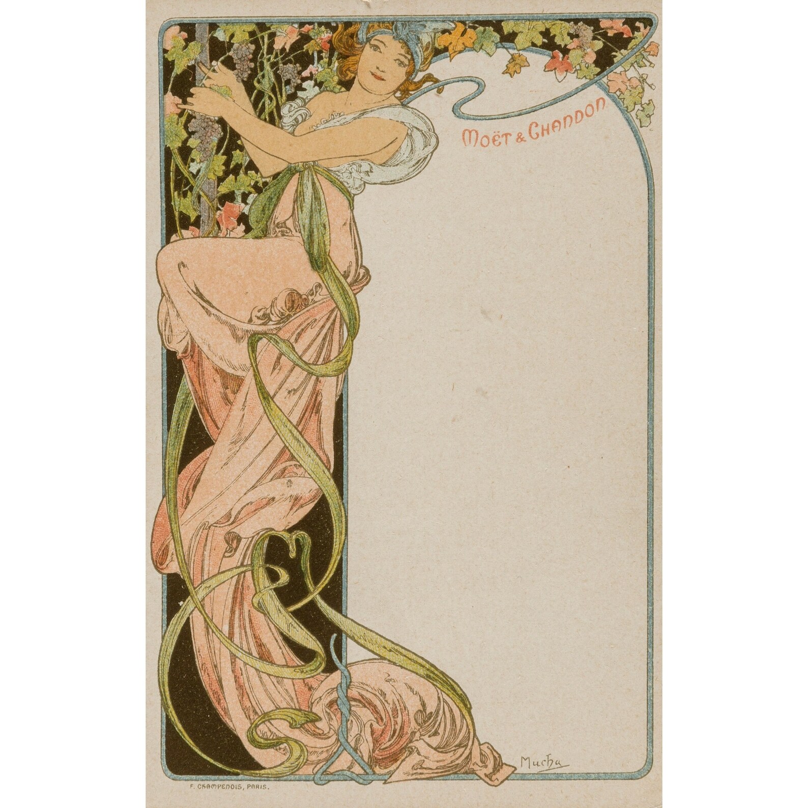 Alphonse Mucha Menu Card Images Set DIGITAL DOWNLOAD Set of 4 Vintage ...
