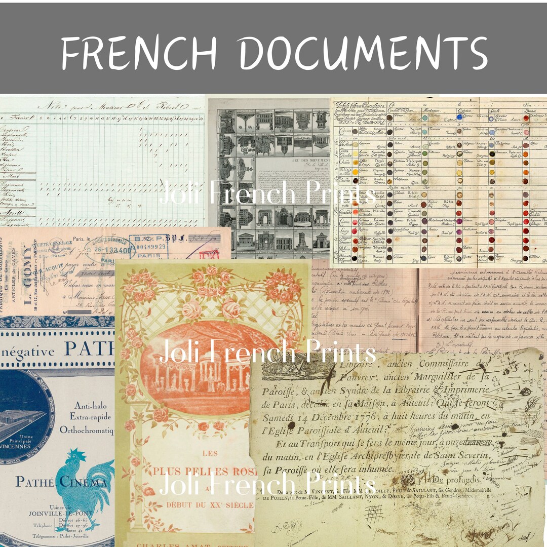 French Documents to Download JPG Scapbooking Art Journal - Etsy