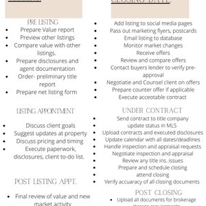Listing & Buyers Agent Checklist Real Estate, Canva Instant Download - Etsy