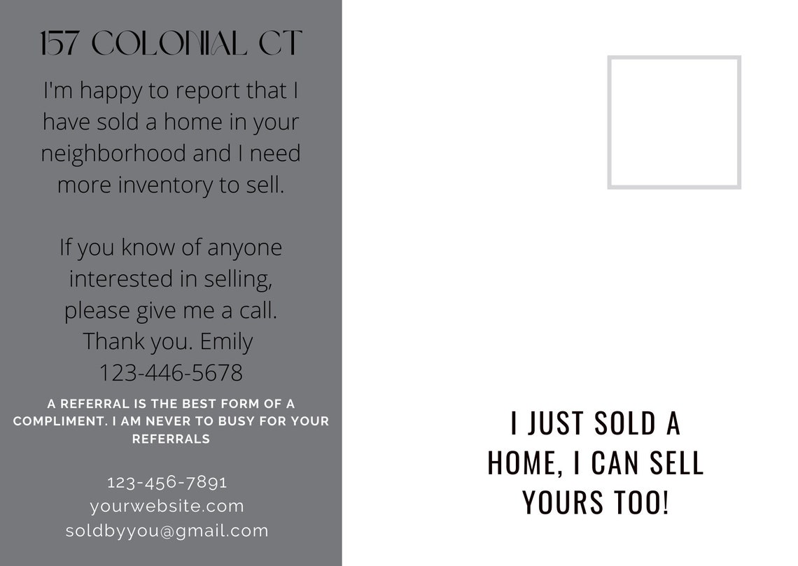 Real Estate Just Sold Postcard, Just Sold Mailer, Just Sold Flyer ...