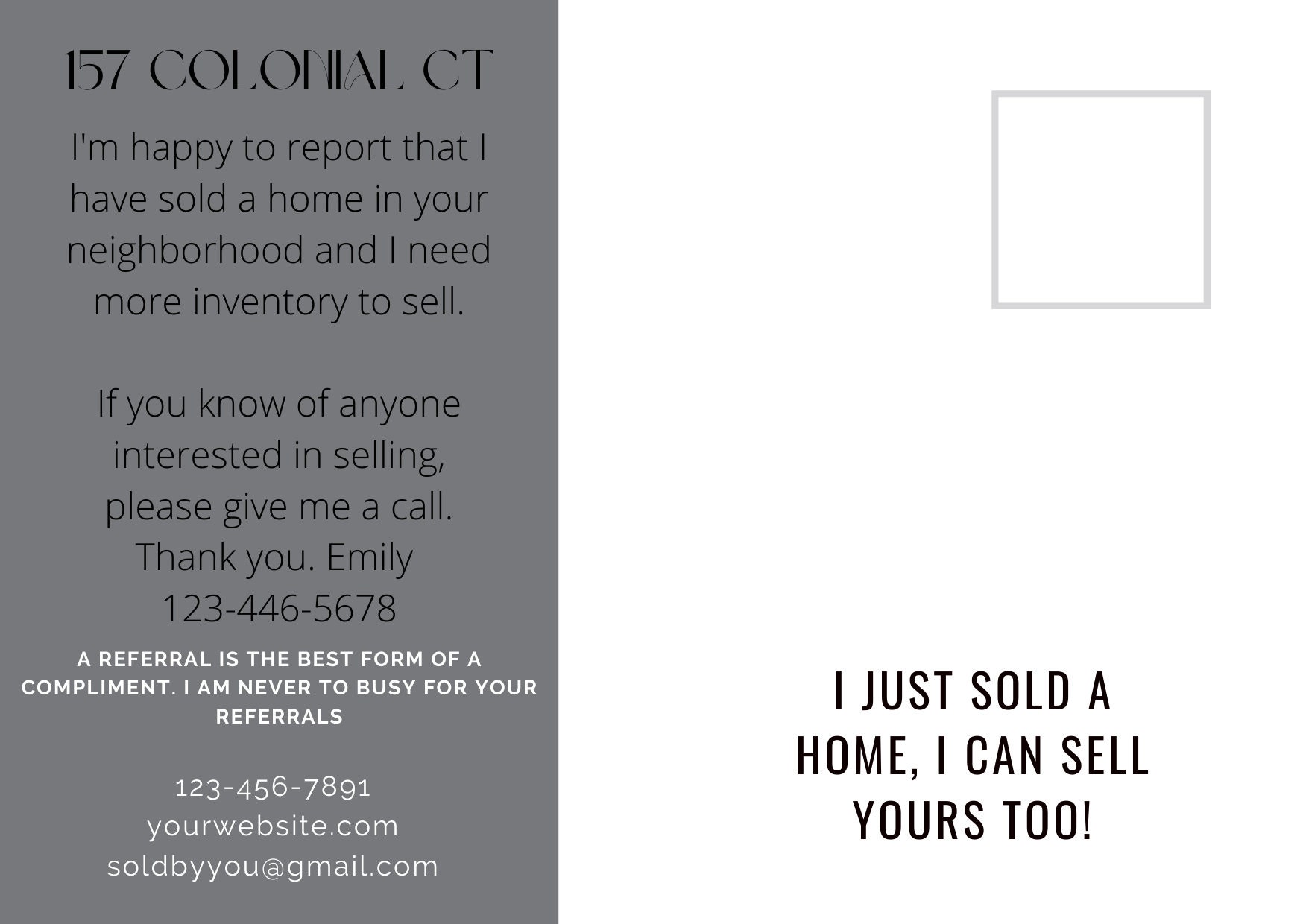Real Estate Just Sold Postcard, Just Sold Mailer, Just Sold Flyer ...