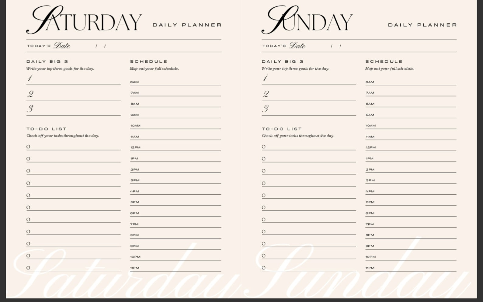 Daily Planner, Weekly Planner Printable, Template Journal PDF Inserts ...