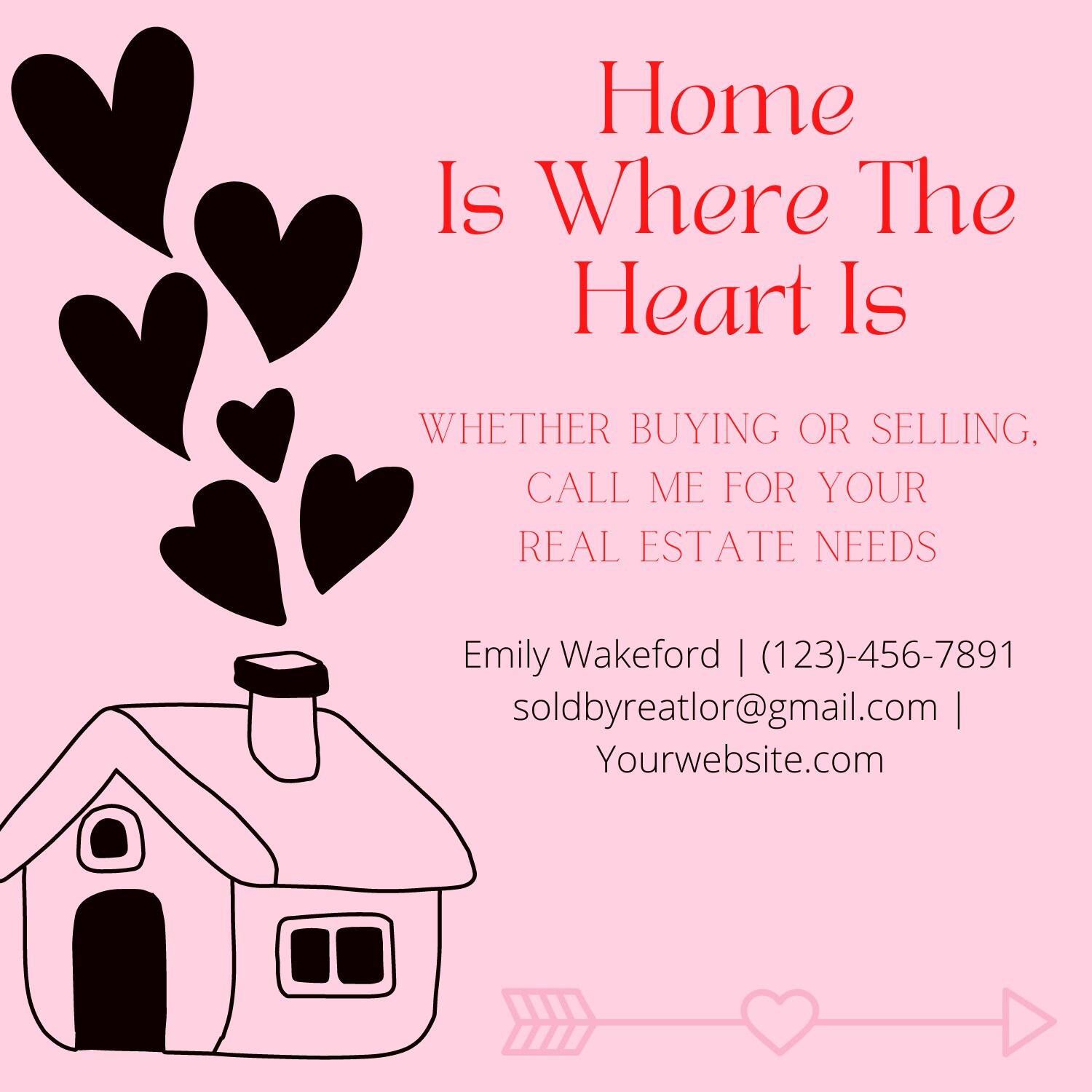 Home is Where the Heart is Postcard, Realtor Postcard, Real Estate ...