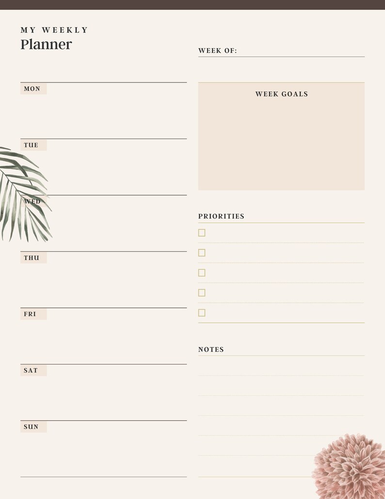 Weekly Planner 2023 Download, Printable Planner Template, Weekly ...