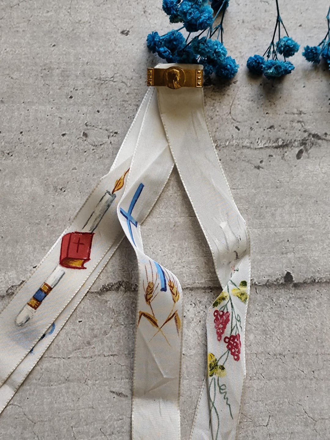 Old Communion Armband With Virgin Mary Barrette - Etsy