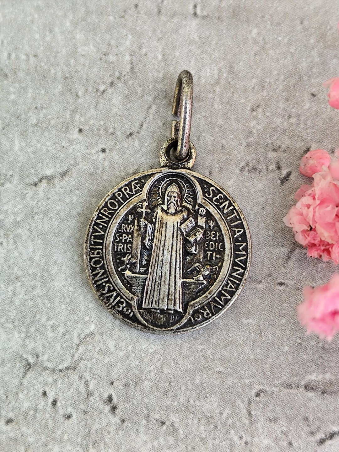 Antique Religious Medal of Saint Benedict Saint Benedictus Religious ...