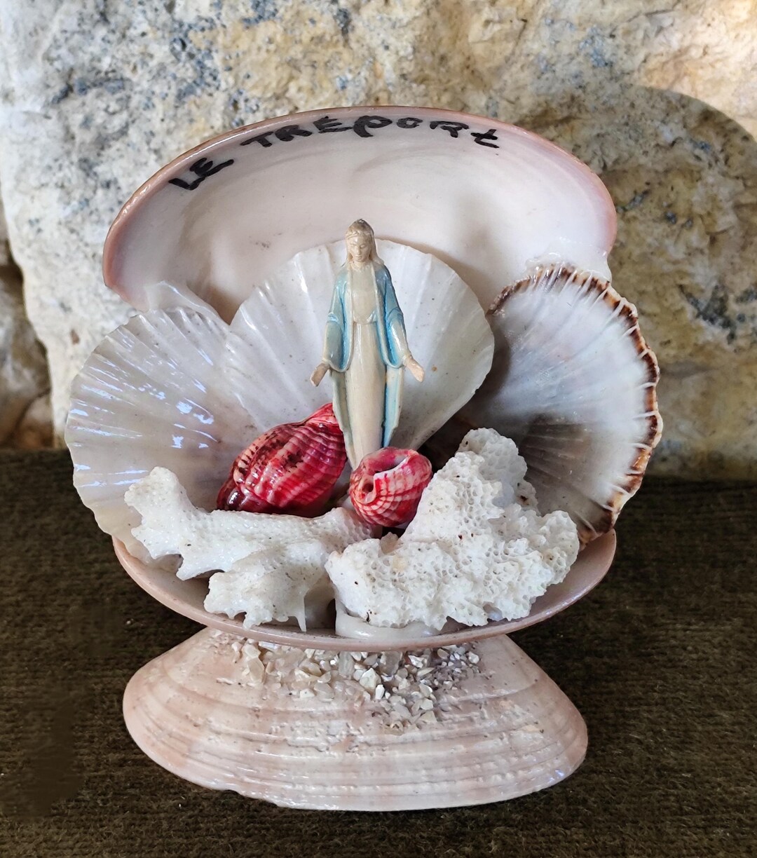 Shell Shrine / Virgin Mary Statue / Shell Art Religious Art / Catholic ...