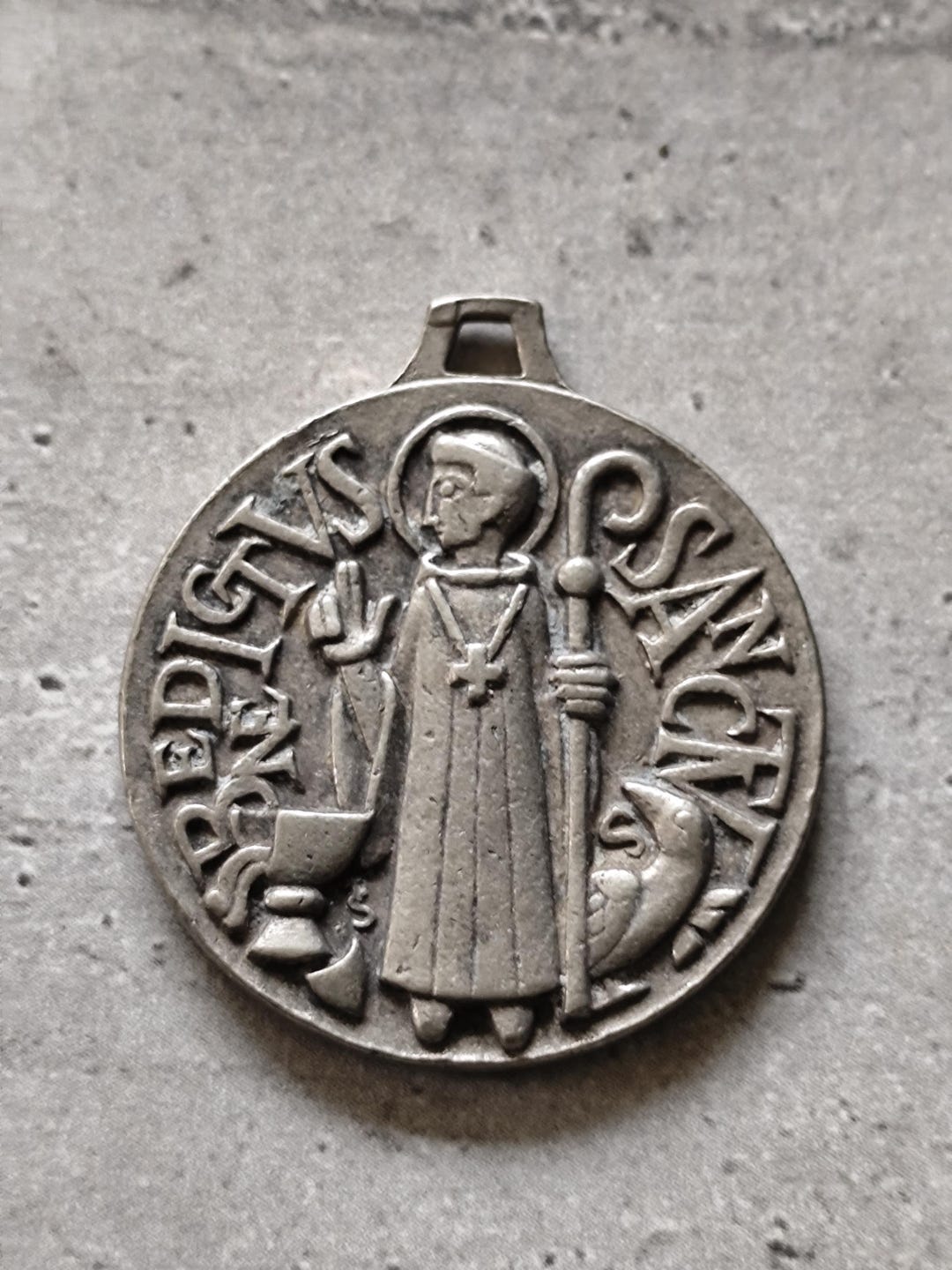 Antique Large Religious Medal of Saint Benedict Saint Benedictus ...