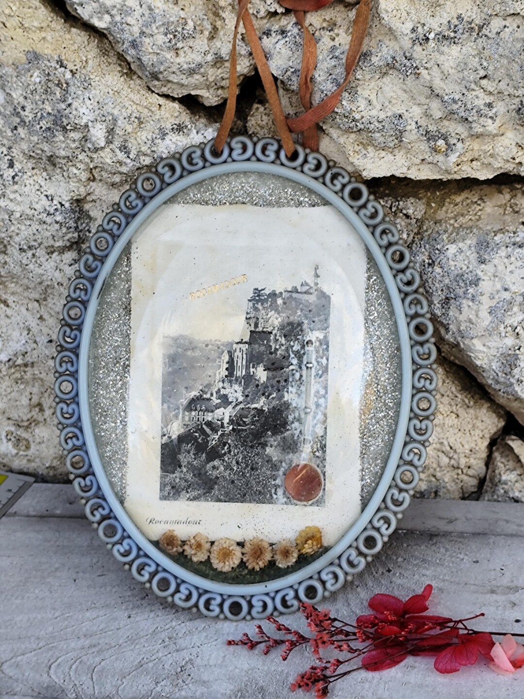 Rare Reliquary Frame of Our Lady of Rocamadour, Domed Religious Frame ...
