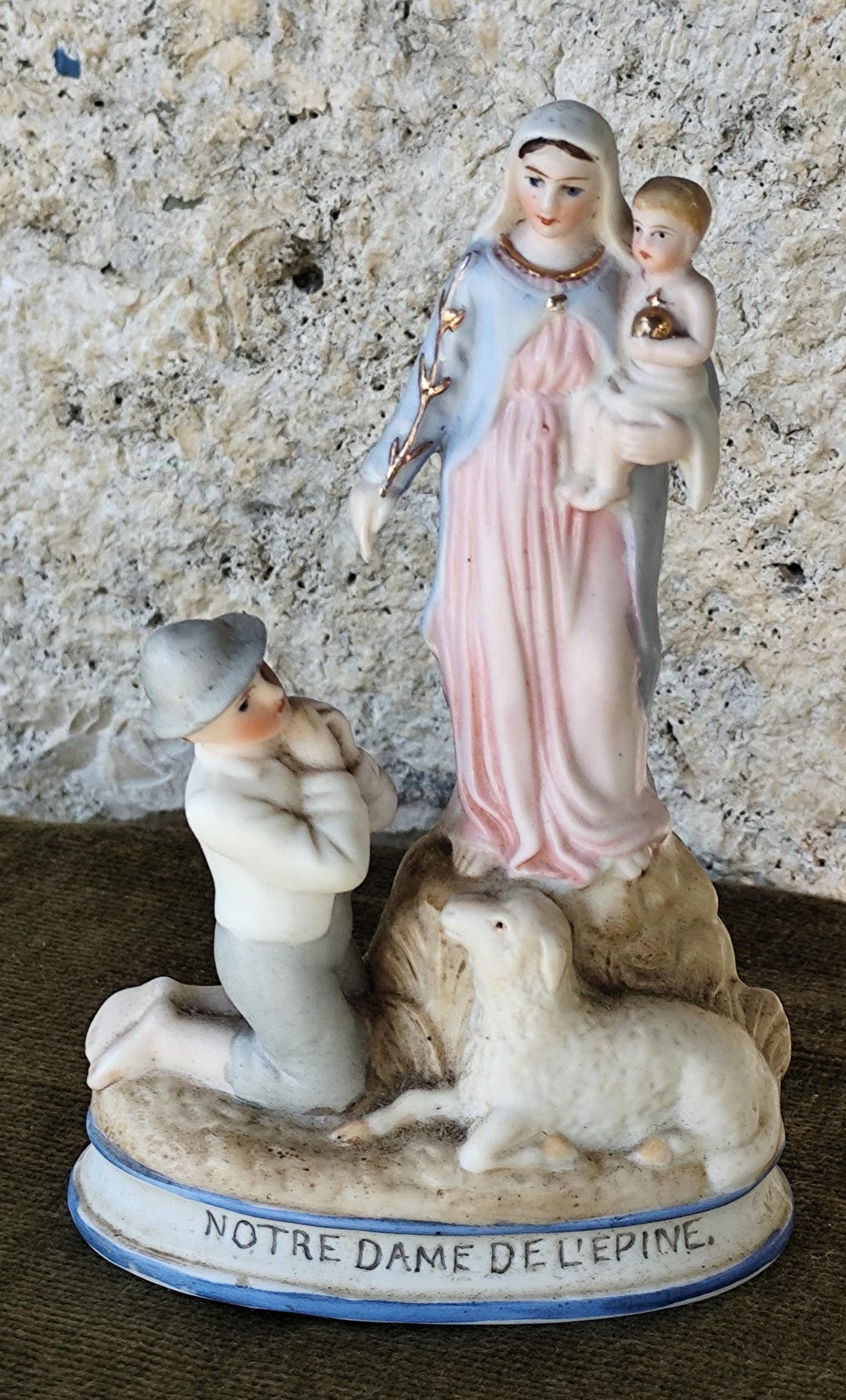 Old Religious Statue of Our Lady of the Thorn in Biscuit - Etsy