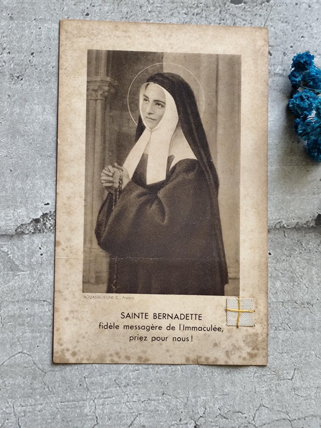 Rare Relic Card of Saint Bernadette Soubirous, Mother House of the ...