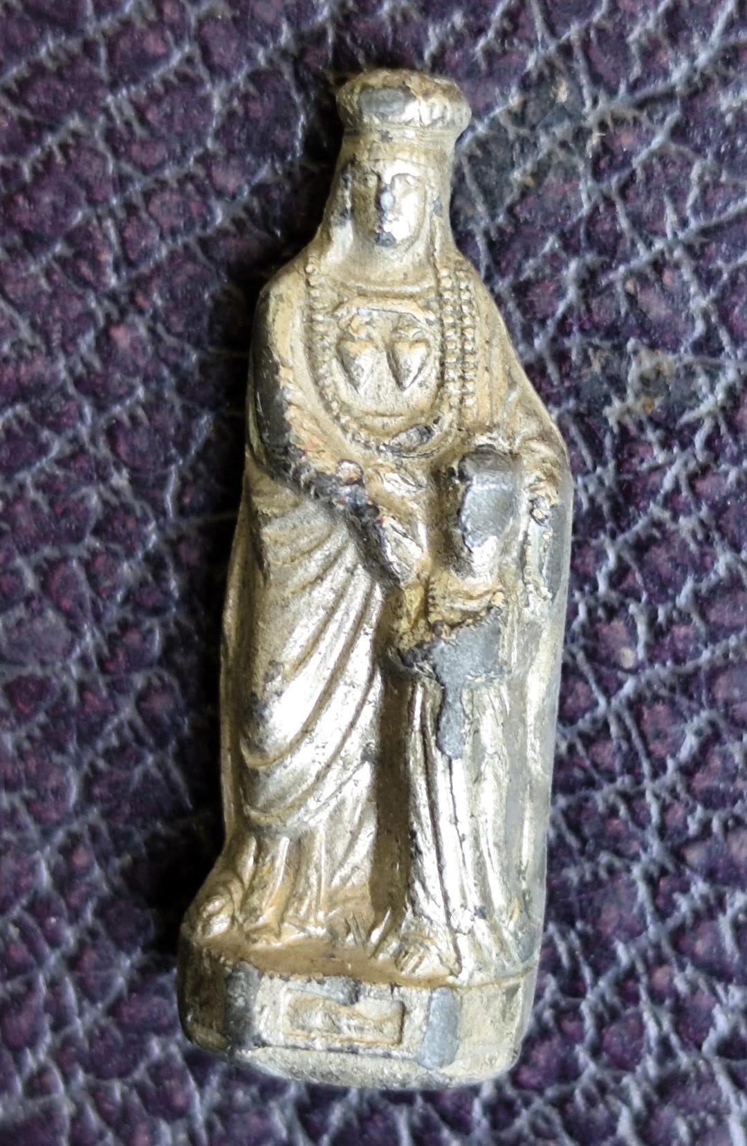 Rare Antique Small Religious Statue of the Virgin Mary and Child in ...