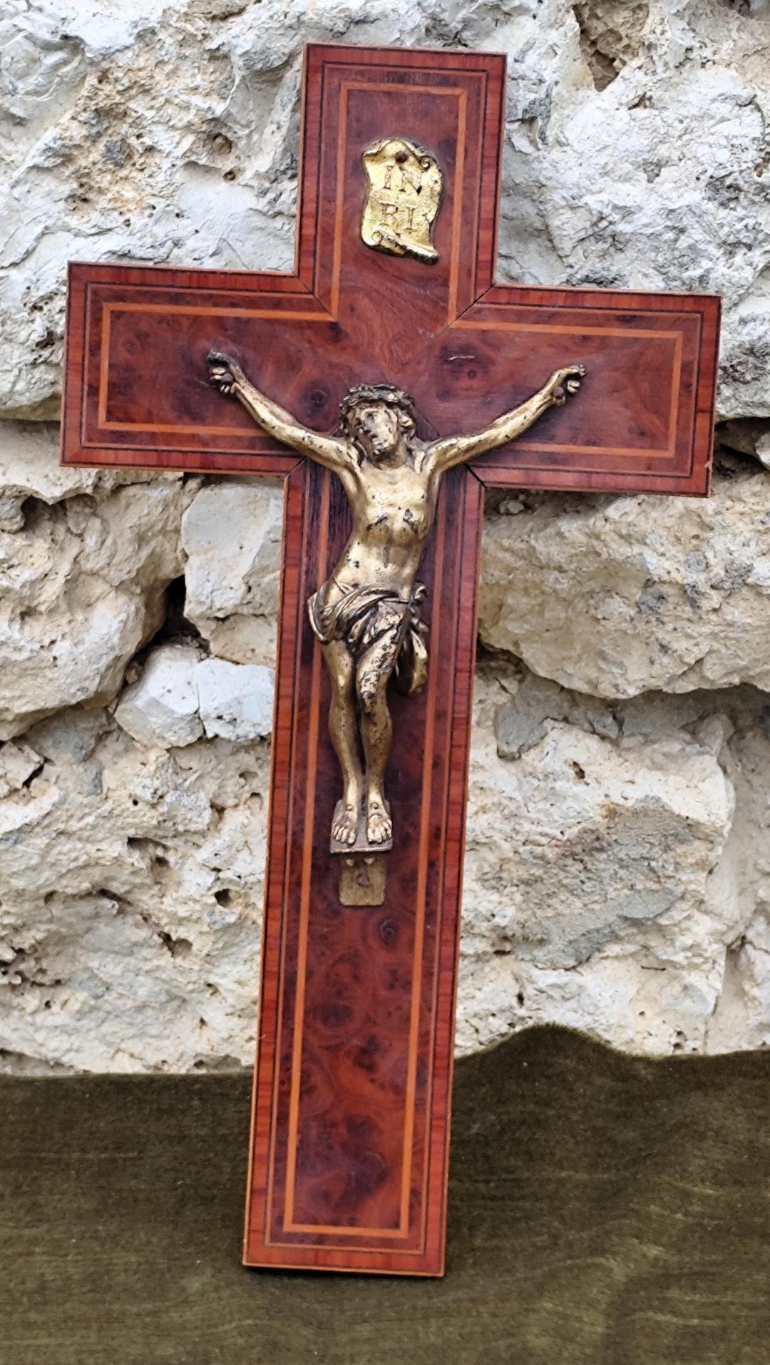 Rare INRI Christ Cross Crucifix in Bronze Signed Artaud - Etsy