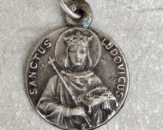 Rare Antique Religious Medal of Saint Ludovicus Sir of Carthage Sanctus ...