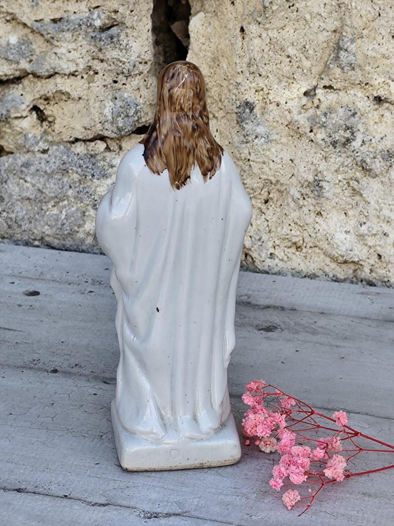 Ceramic Statue of Jesus Christ Sacred Heart - Etsy