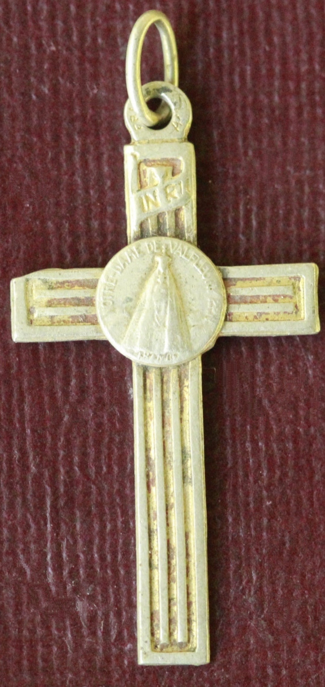 Virgin Mary Lourdes Cross Enameled - Etsy