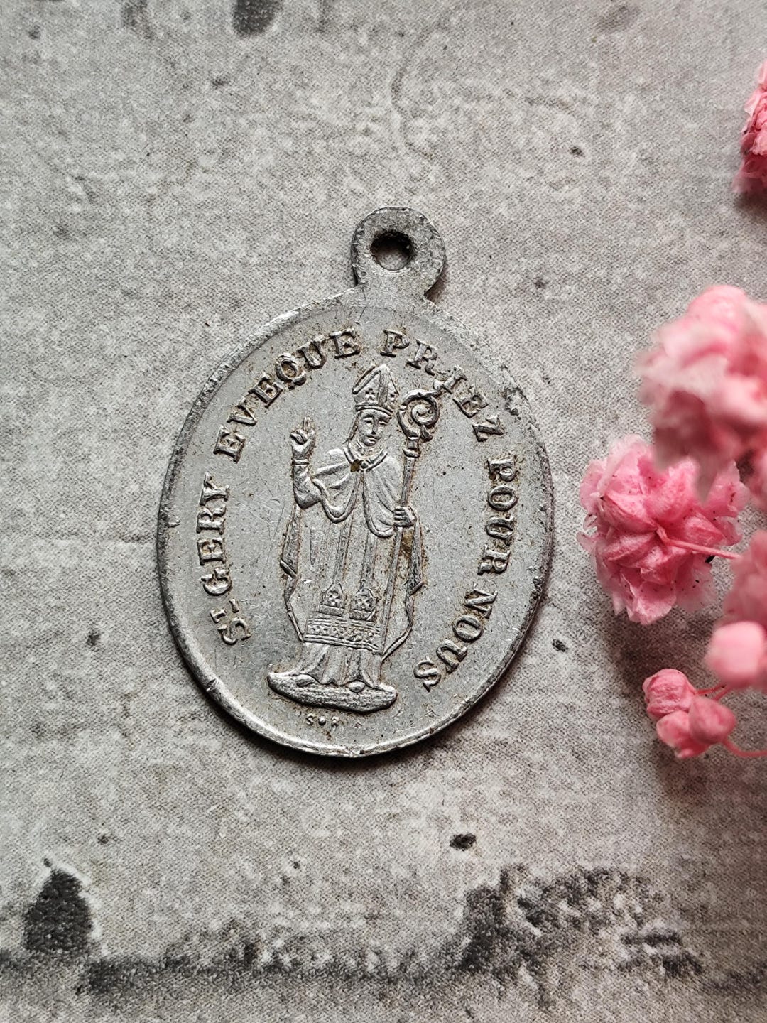 Antique Religious Medal of Saint Gery Bishop Pray for Us, by Your ...