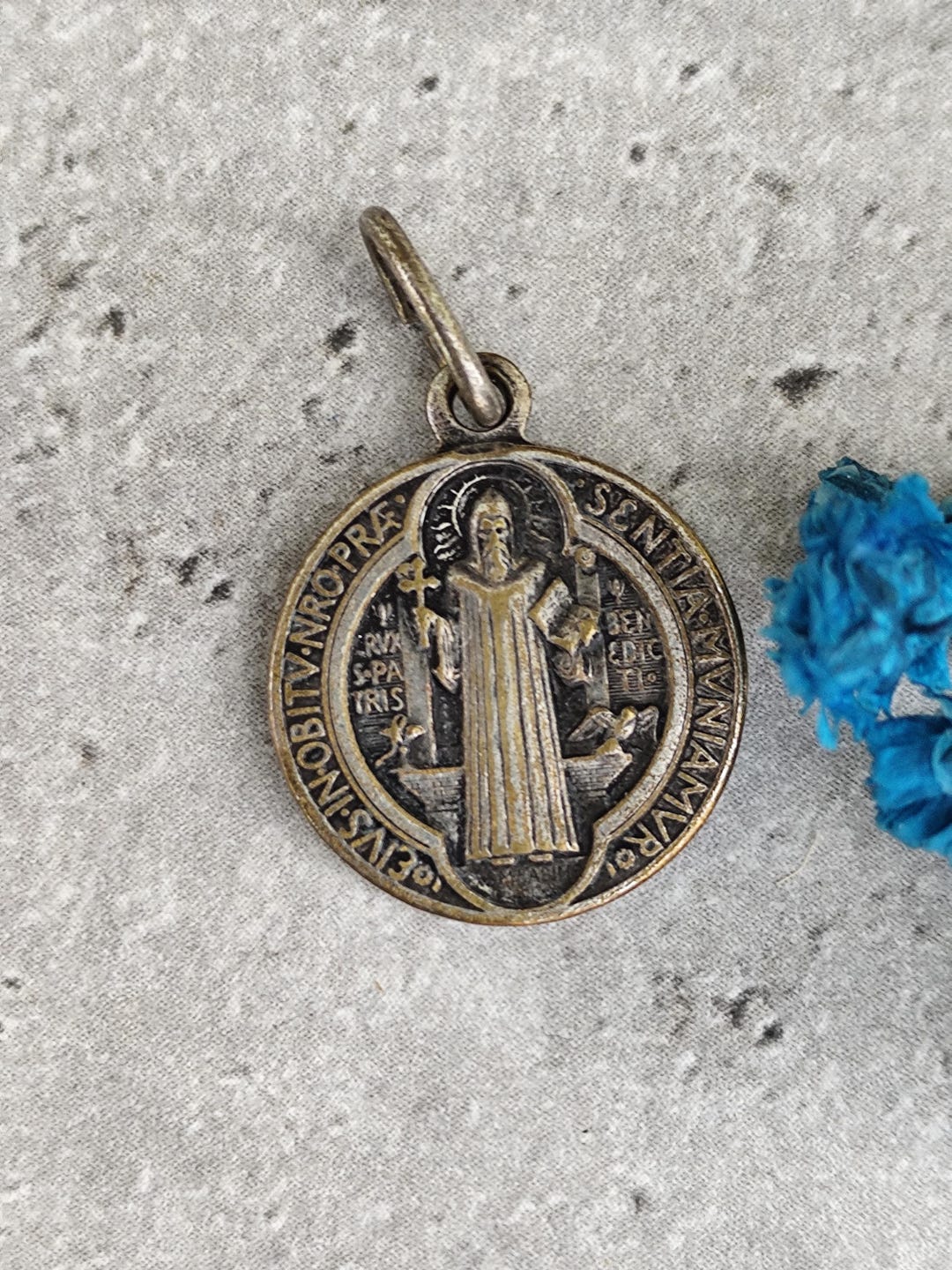 Antique Religious Medal of Saint Benedict Saint Benedictus Religious ...