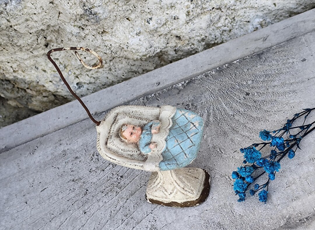 Old Plaster Subject of Baby Baptism in the Cradle - Etsy