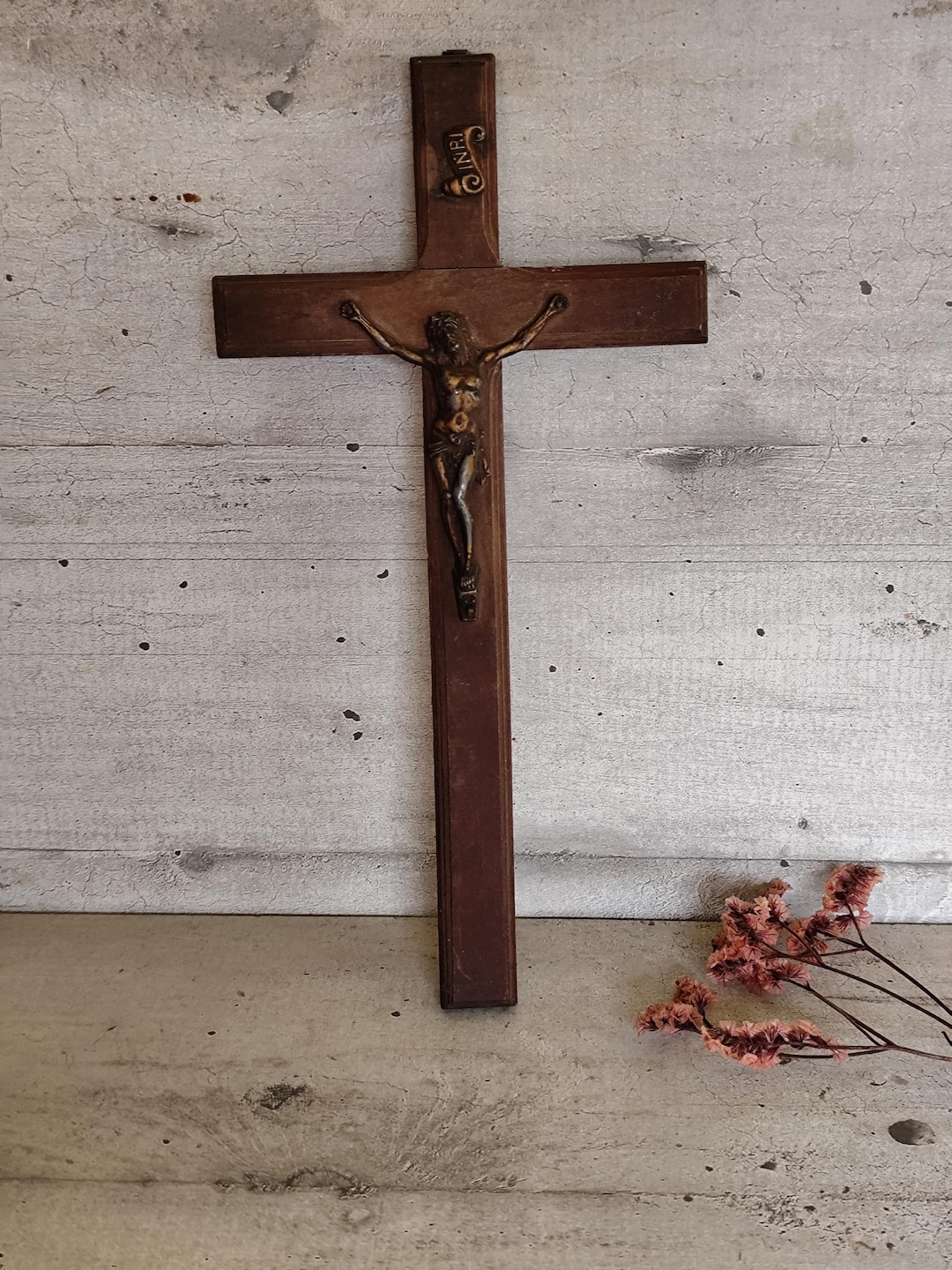 Large Metal and Wood Crucifix Cross - Etsy