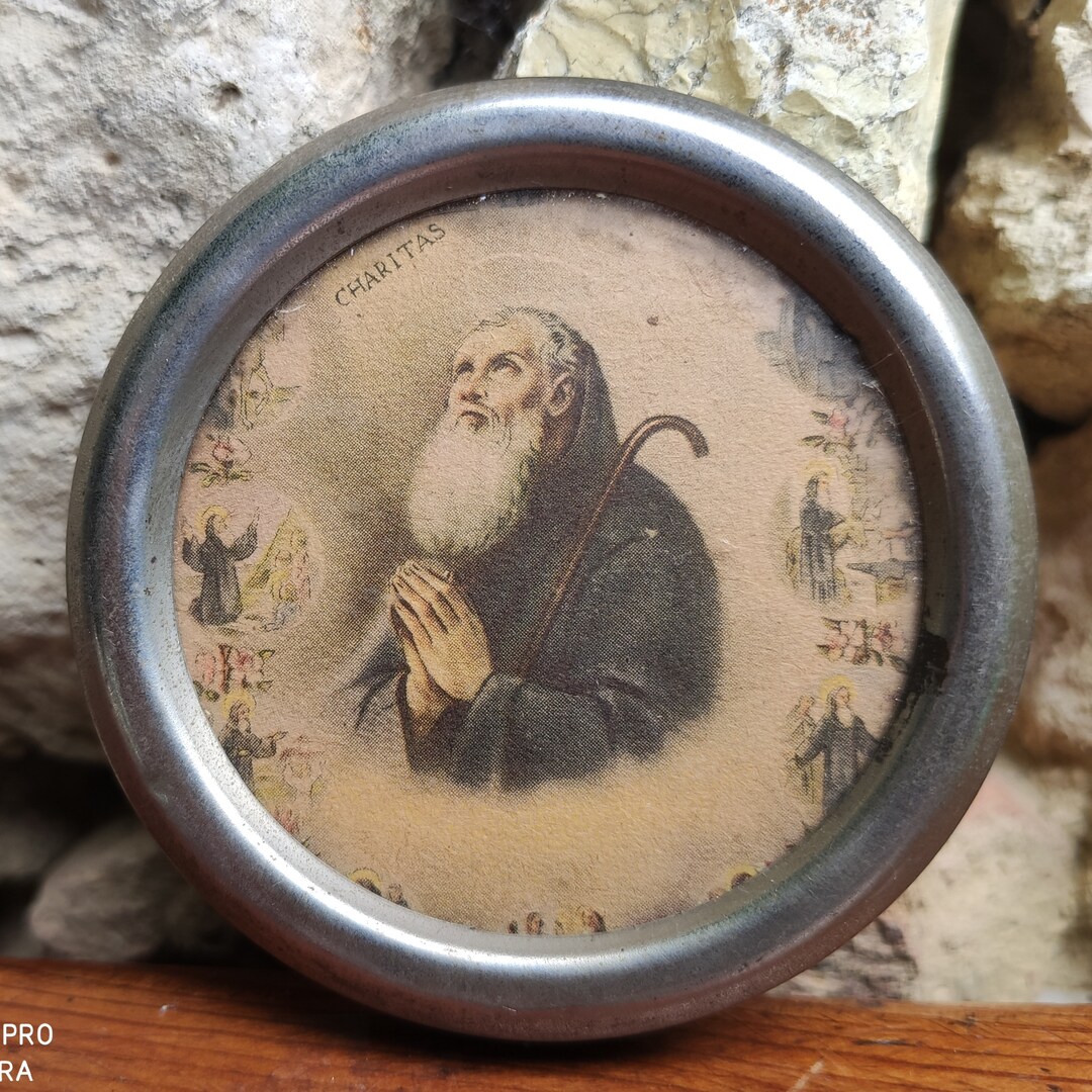 Rare Antique Religious Frame of Saint Francis of Paul, Founder of the ...
