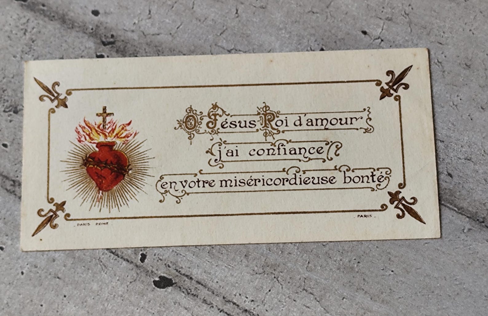 Antique Sacred Heart Map, Vintage Religious Image POMF Paris - Etsy