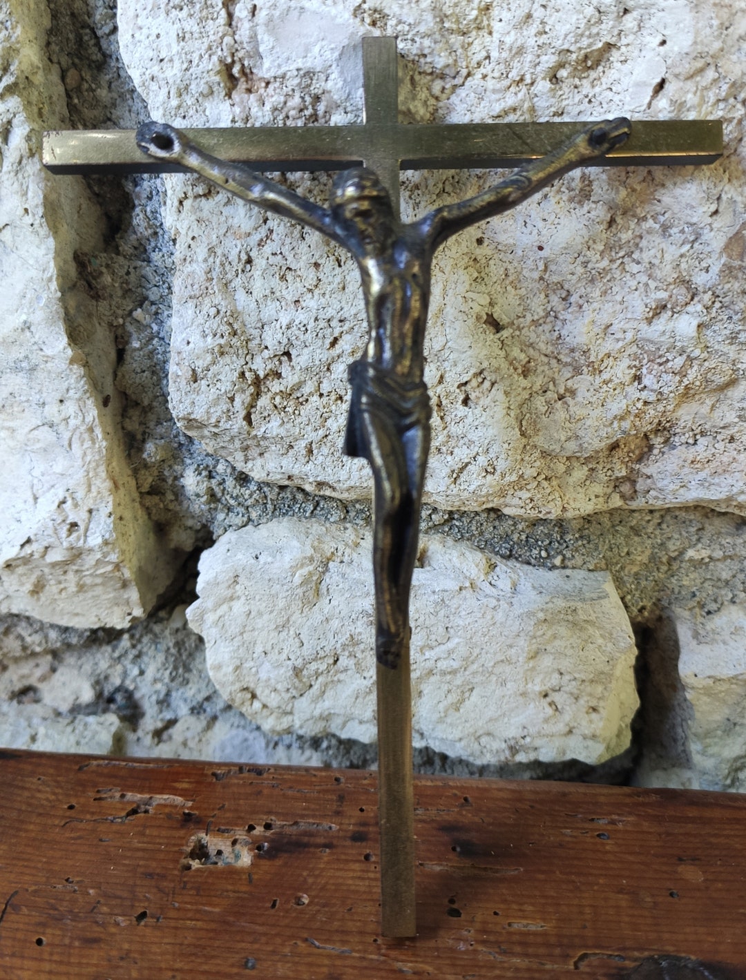 Rare INRI Christ Cross Crucifix in Bronze Signed Artaud - Etsy