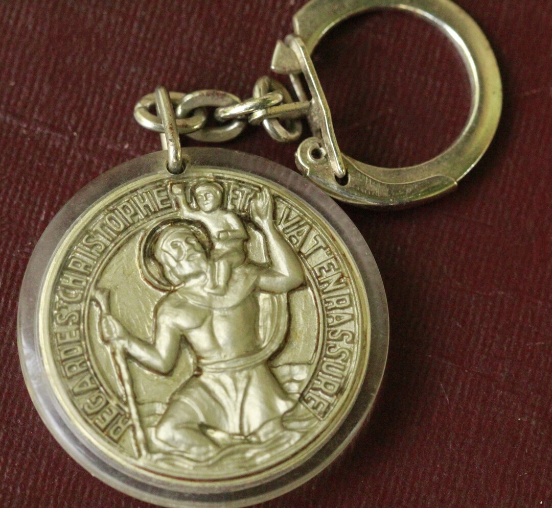 Rare Old French Catholic Religious Key Ring Saint Christopher Look at ...
