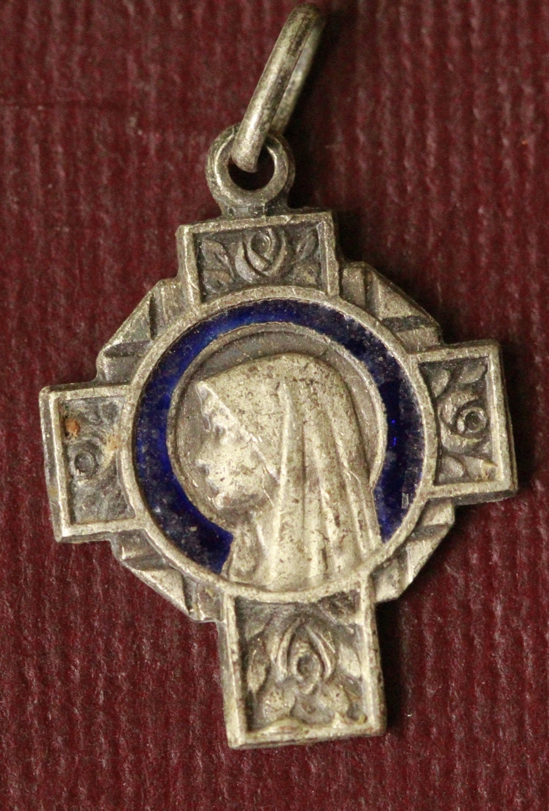 Virgin Mary Lourdes Cross Enameled - Etsy