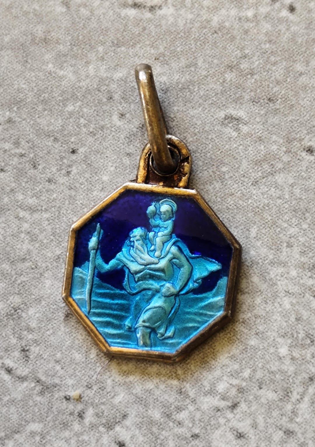Antique Old Religious Medal of Saint Christopher in Enamel - Etsy