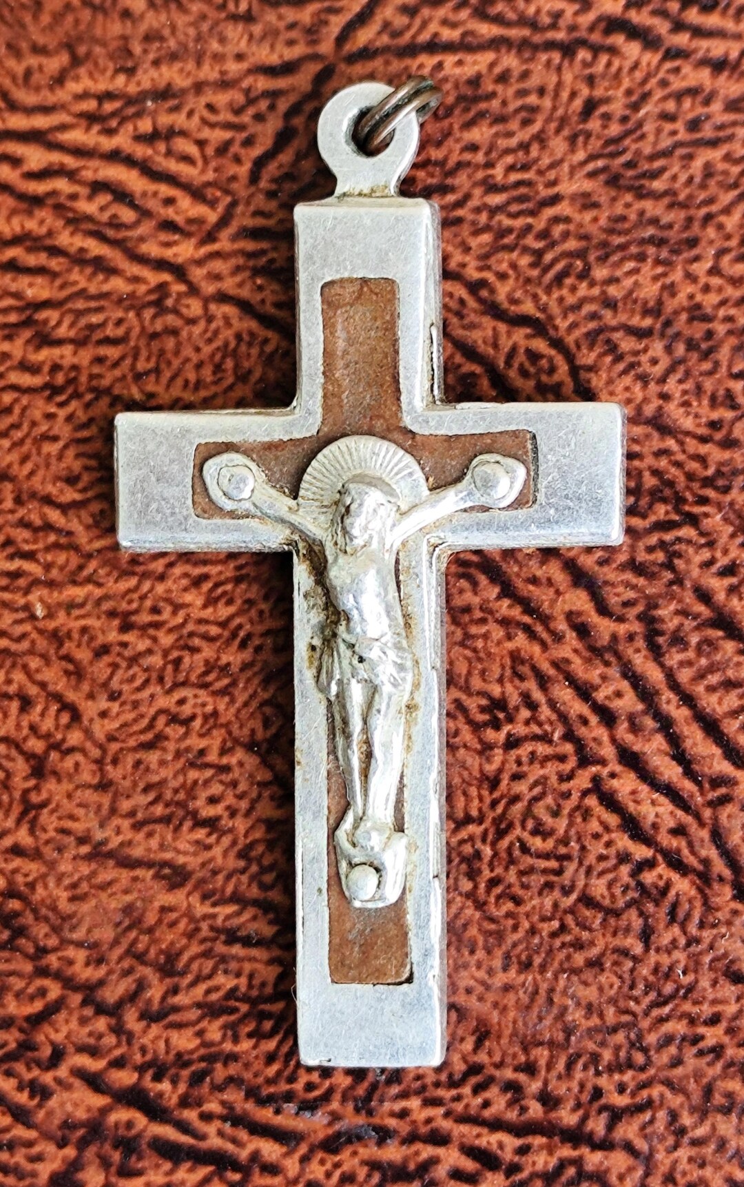 Antique French Religious Cross, Silver-plated and Wooden Crucifix With ...
