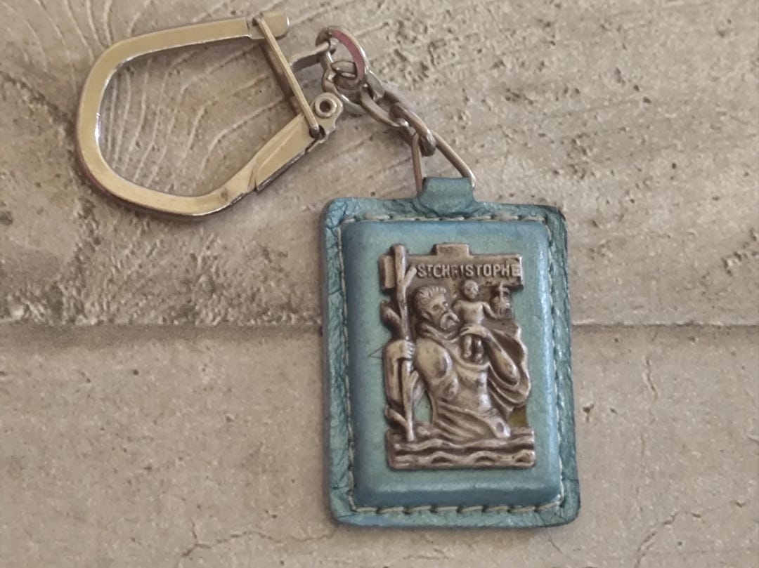 Vintage Saint Christopher Keychain - Etsy