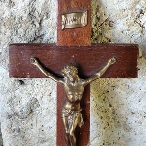 Rare INRI Christ Cross Crucifix in Bronze Signed Artaud - Etsy
