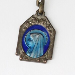 Rare art déco enamel our lady Lourdes Medal | Etsy