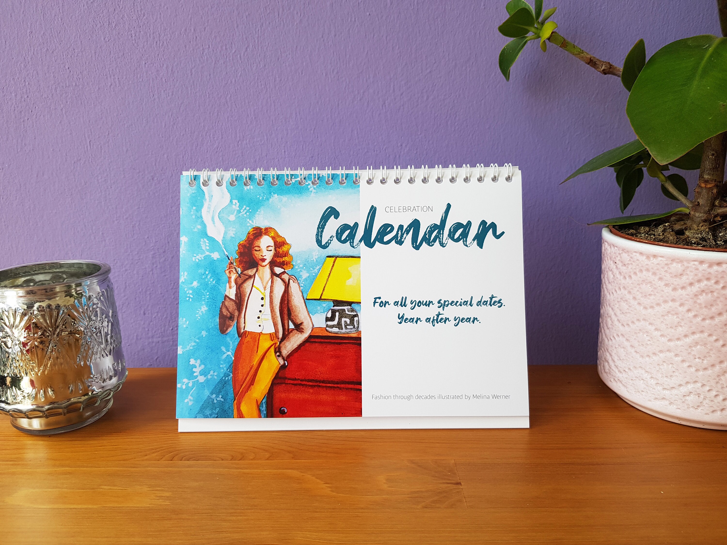 Zeitloser Kalender Mode-Illustrationen aus zwölf Jahrzehnten | Etsy