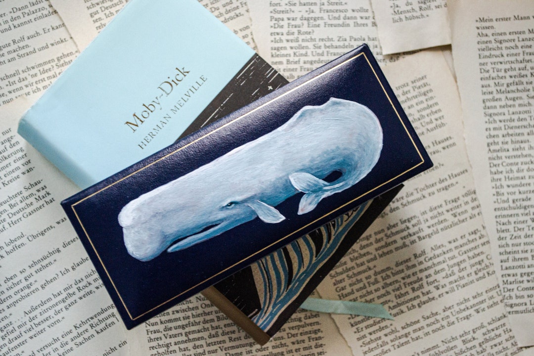 Hand-painted Case White Whale, Moby Dick Jewelry Box, Brooch Box With ...