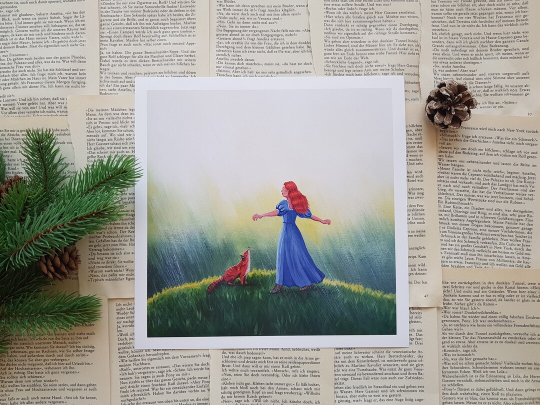 Art Print Summer Rain – Fox in a Rainfield, Square 24 X 24 Cm - Etsy