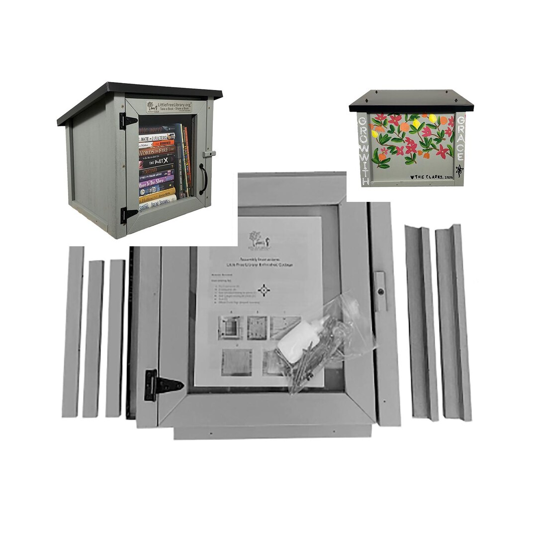 LITTLE FREE LIBRARY® Gray Decorating Kit With Official Charter Sign ...