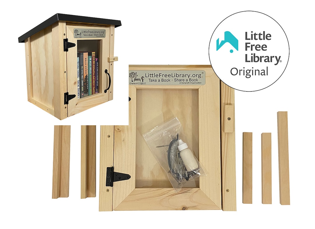 LITTLE FREE LIBRARY® Mini Kit With Official Charter Sign & World Map ...