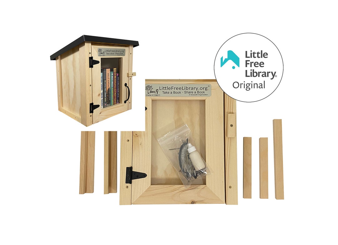 LITTLE FREE LIBRARY® Mini Kit With Official Charter Sign & World Map ...